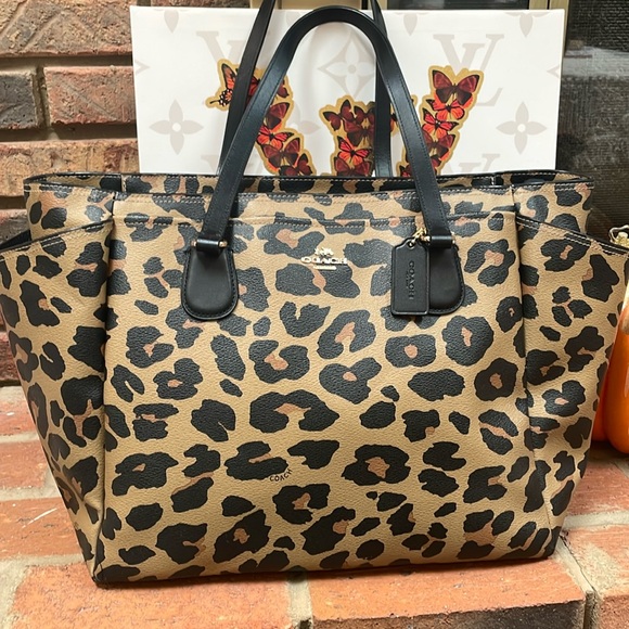 Coach | Bags | Coach Leopard Print Large Tote Diaper Bag | Poshmark